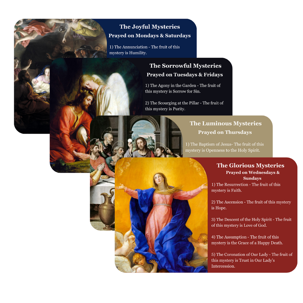 Catholic Prayer Cards/ Mysteries of the Rosary – Catholic ID
